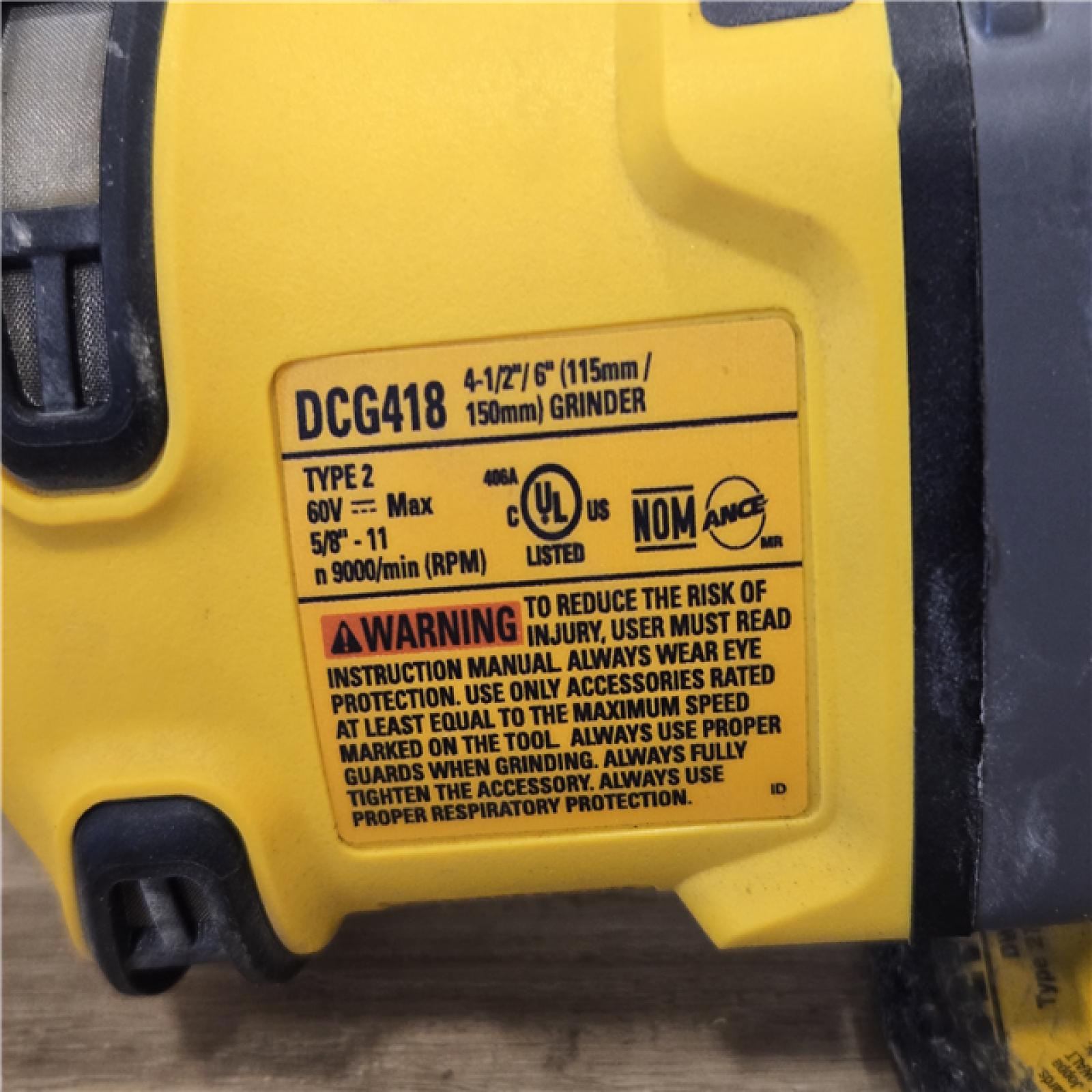 AS-IS DEWALT FLEXVOLT 60V MAX Cordless 4.5 in. to 6 in. Small Angle ...